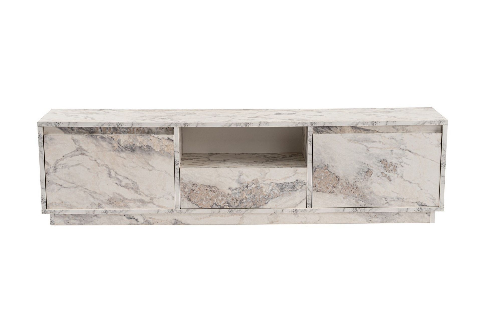 Gulliver Tv-taso 160x30 cm Vaalea Beige/Marmori - Huonekalut | Kodin1.com
