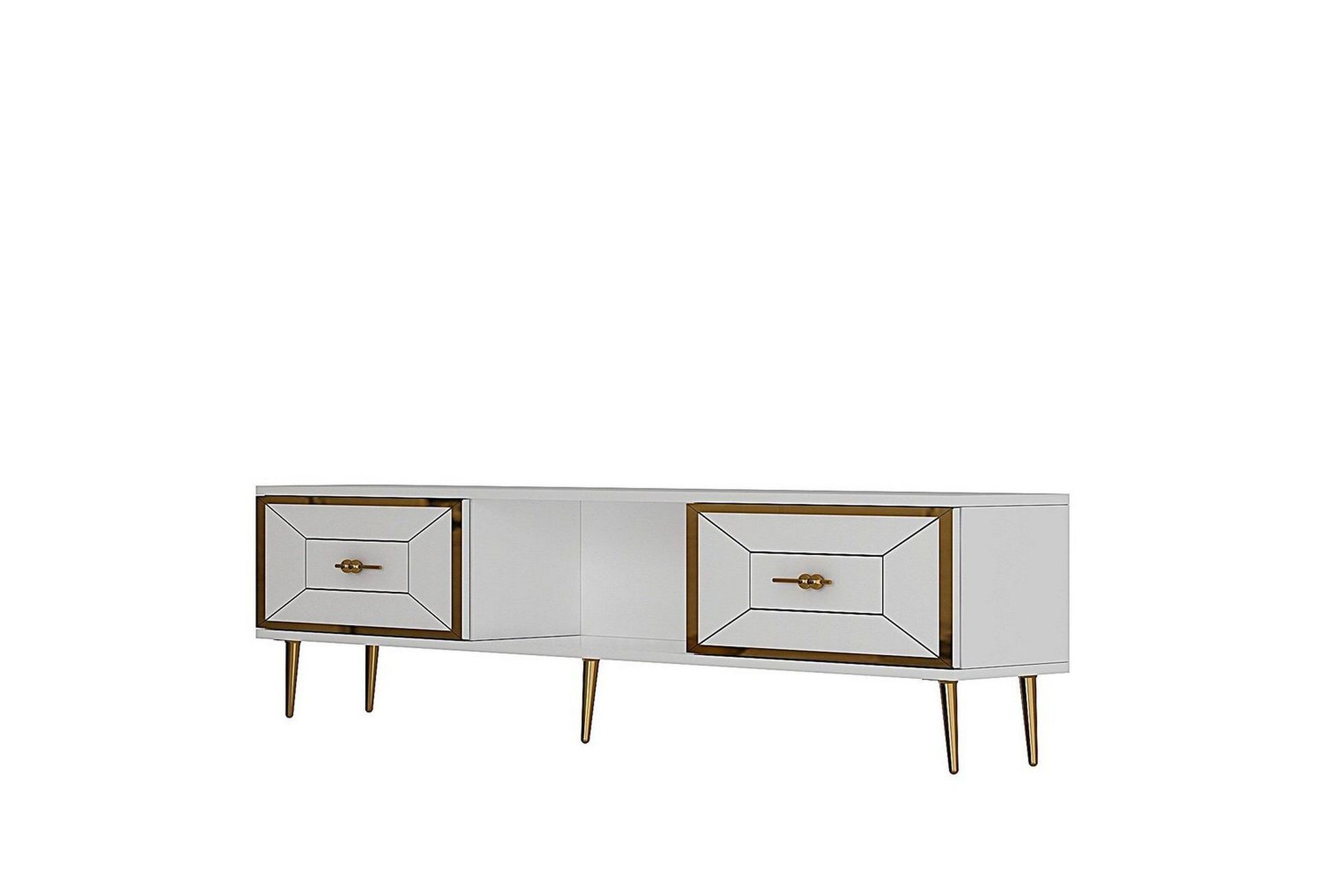 Virdel TV-taso 150 cm Valkoinen/Keltainend - Huonekalut | Kodin1.com