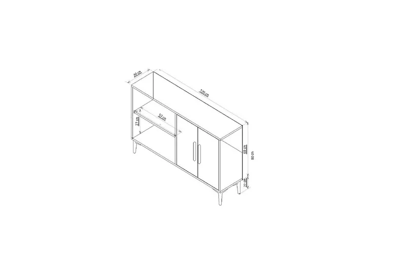 Konsolipöytä Carbin 120 cm Tammi - Säilytys | Kodin1.com