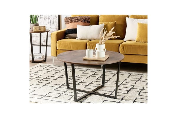 Soffbord Beliani Orick Dark wood||Black - Huonekalut | Kodin1.com