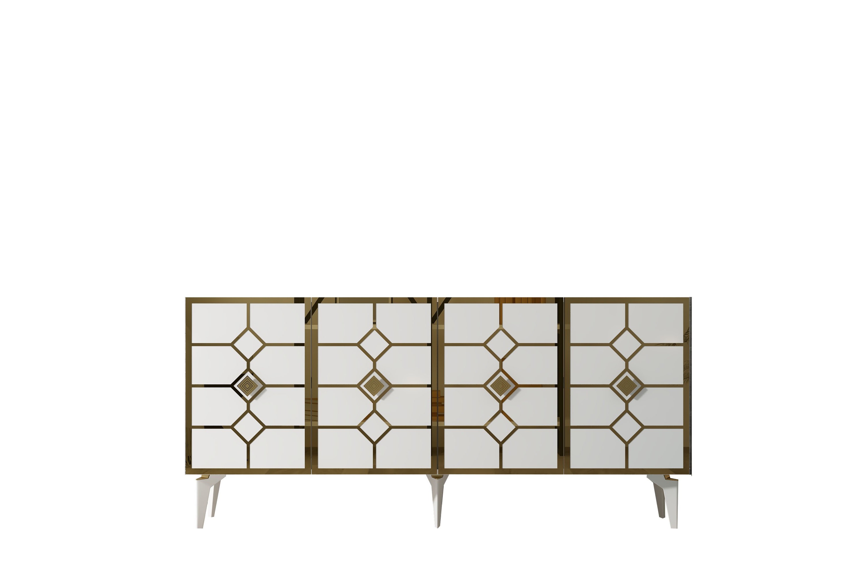 Cagla Konsolipöytä 150 cm Valkoinen/Kulta - Huonekalut | Kodin1.com