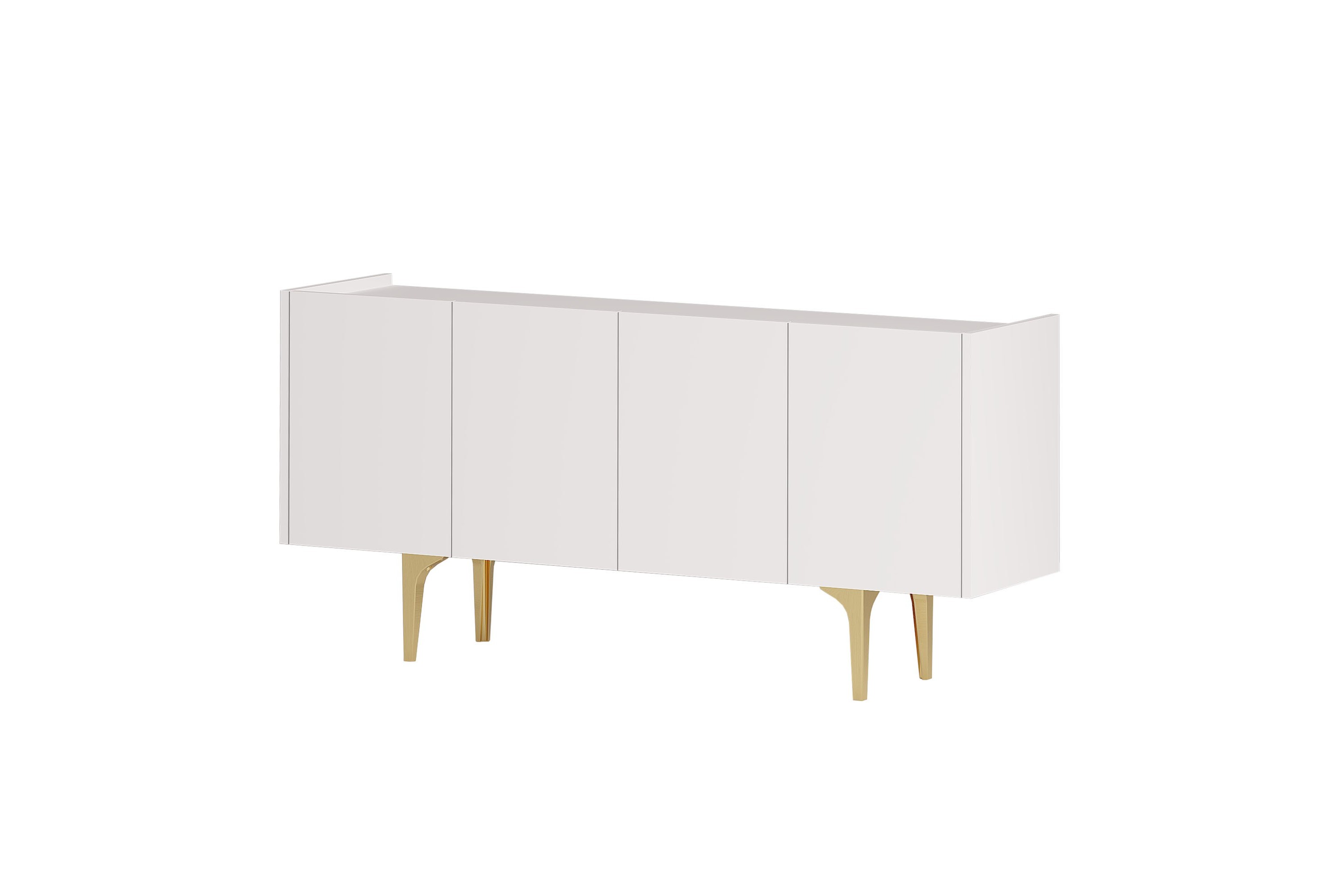 Honor Konsolipöytä 150 cm Valkoinen/Kulta - Huonekalut | Kodin1.com