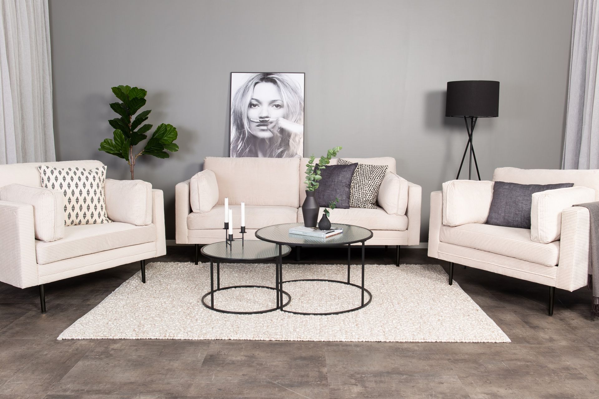 Venture Home Boom 3-ist Sohva Beige - Huonekalut | Kodin1.com