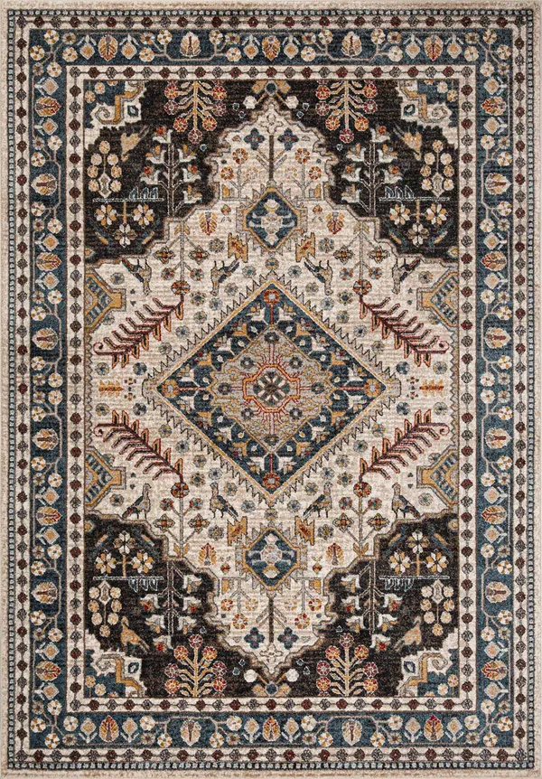 Matto Yelvi 100x150 cm sininen/beige - Kodintekstiilit & matot | Kodin1.com