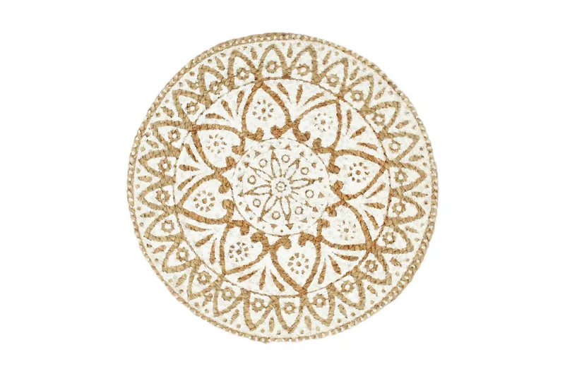 Tabletit 6 kpl valkoinen 38 cm pyöreä juutti - Pannunalunen | Kodin1.com