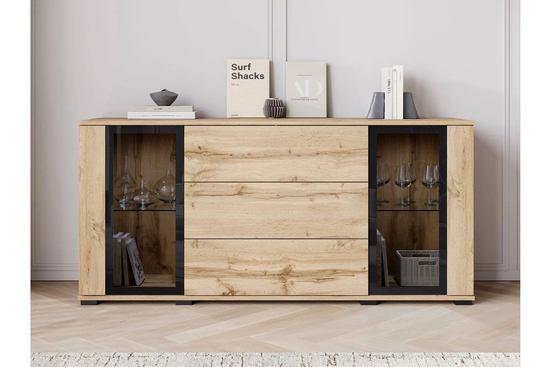 Vanha Senkki 150x40 cm Ruskea/Musta - Säilytys | Kodin1.com